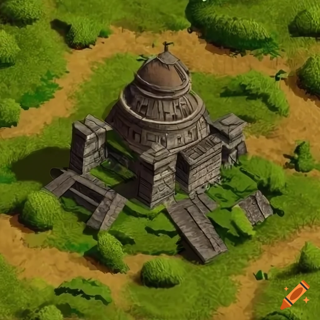 Fantasy RPG game Capitol building in a forest on Craiyon