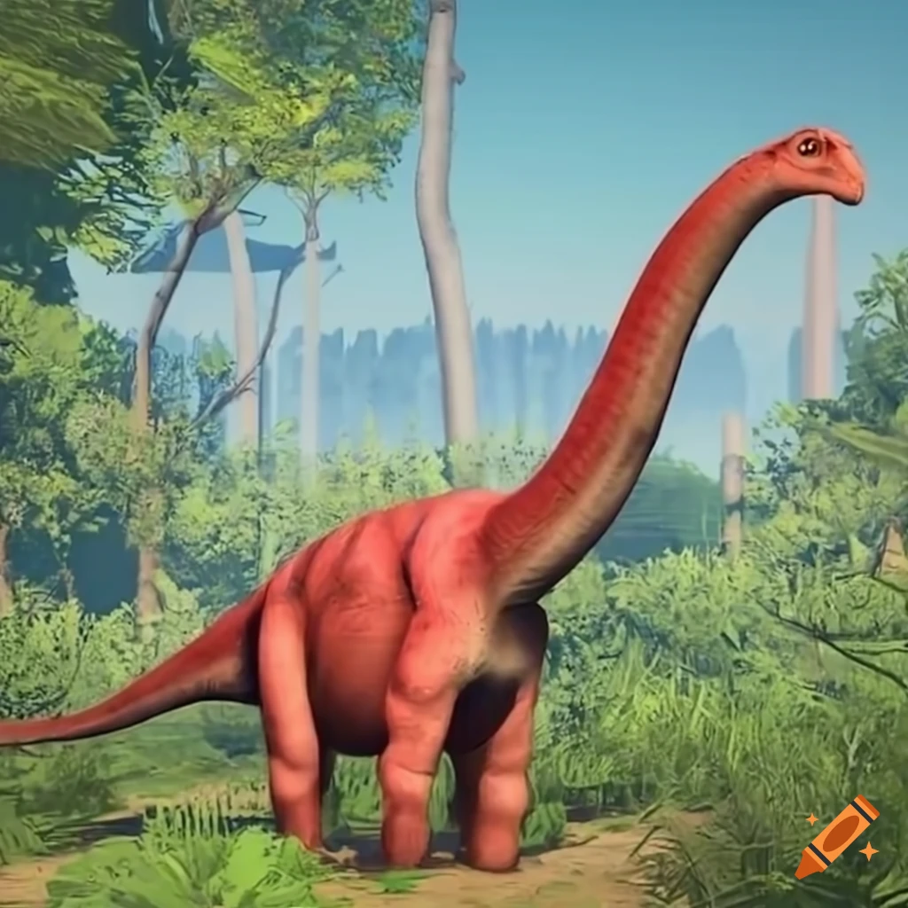 Blue brachiosaurus in a swamp on Craiyon