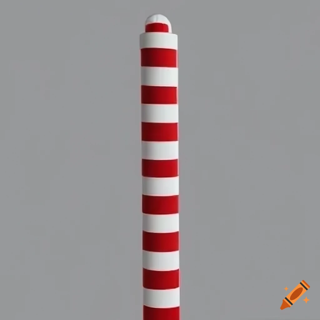 1980s style white pole with red stripes on Craiyon