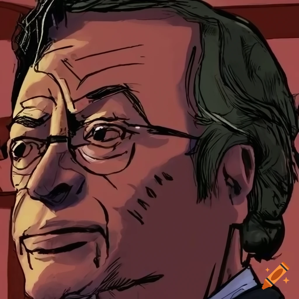 Cel-shaded comic depiction of gustavo petro urrego