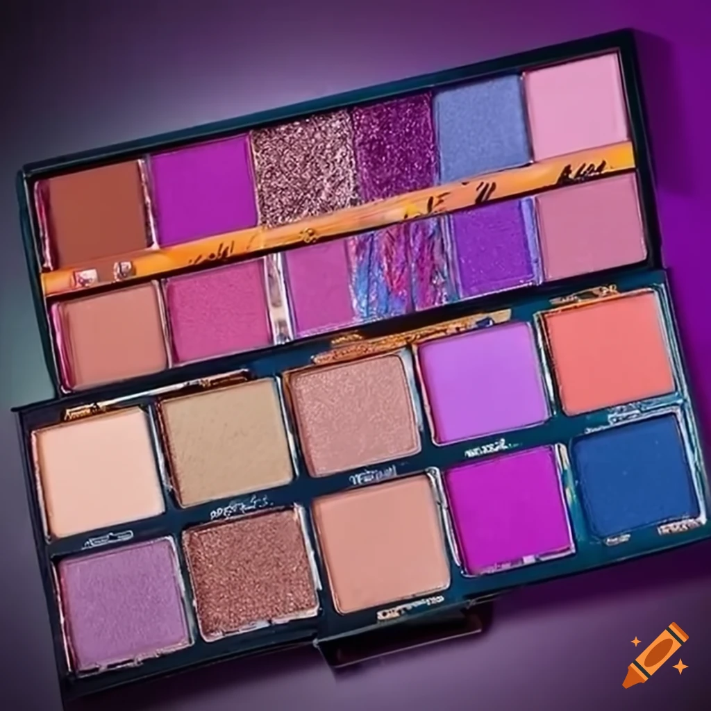 Elegant silver accented eyeshadow palette on Craiyon