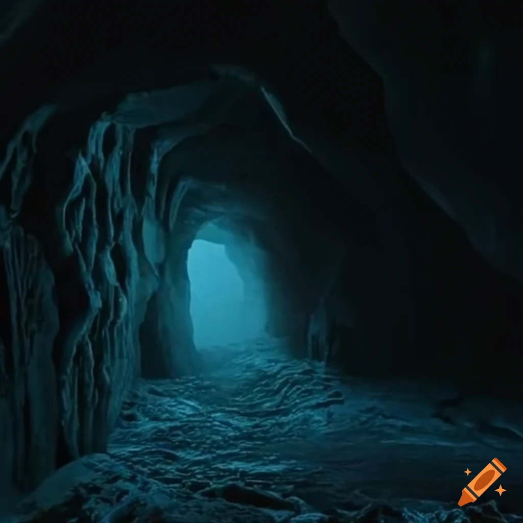Dark winter cave interior on Craiyon