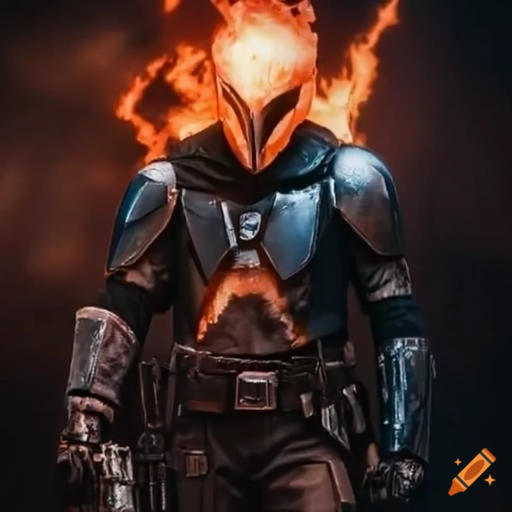 Ghost Rider Mandalorian crossover artwork on Craiyon
