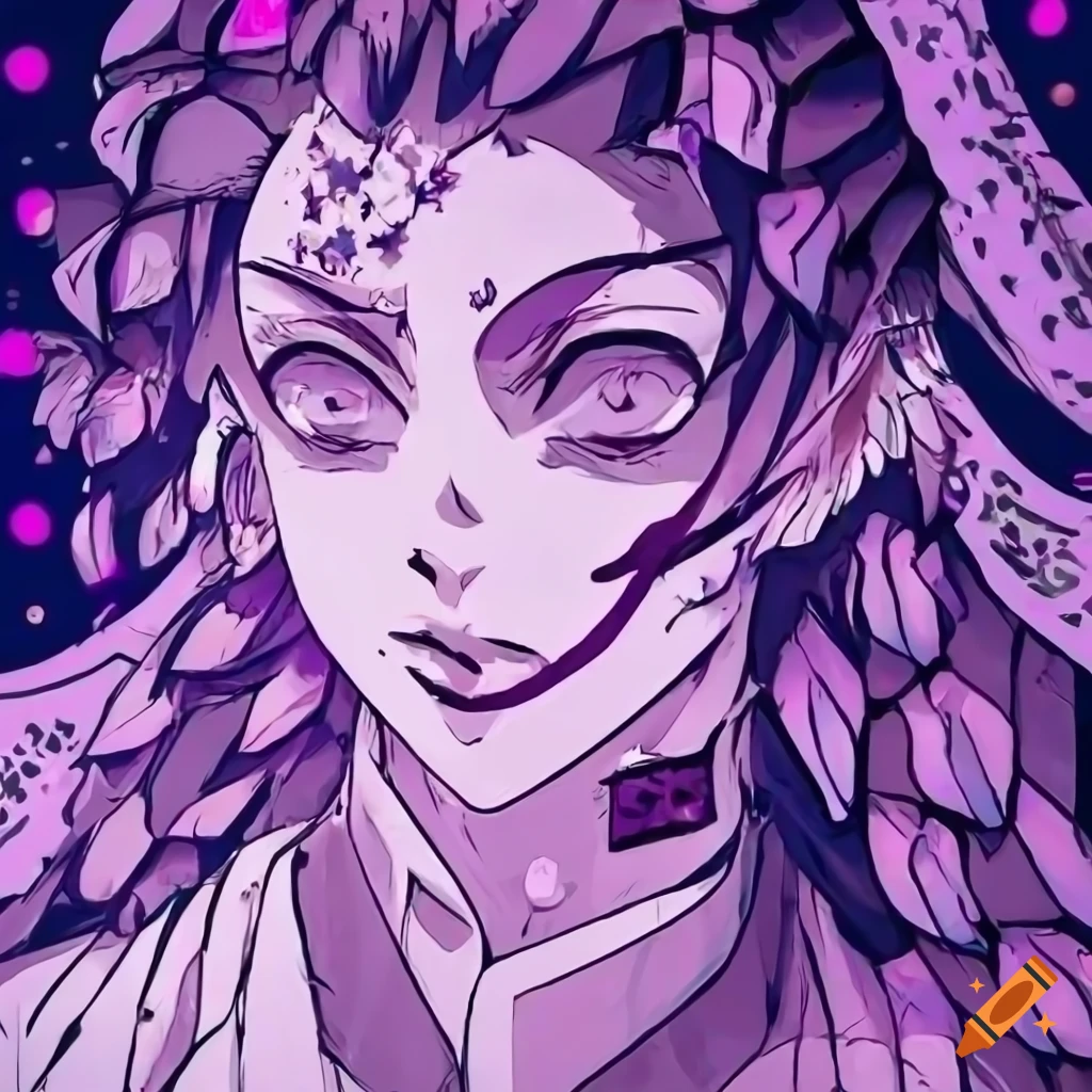 Intricate artwork of a fanmade demon slayer character on Craiyon