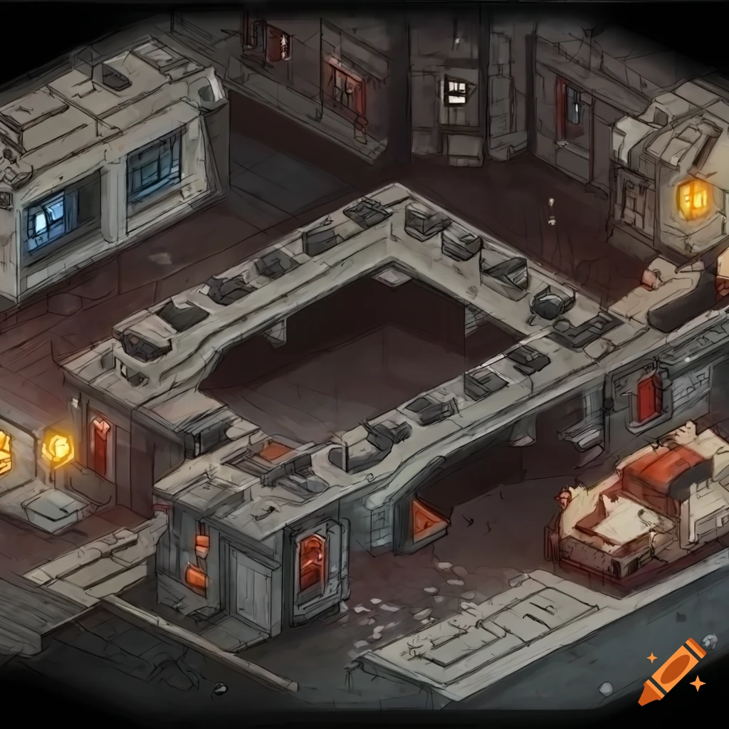 Isometric concept art of a nod base from command and conquer on Craiyon