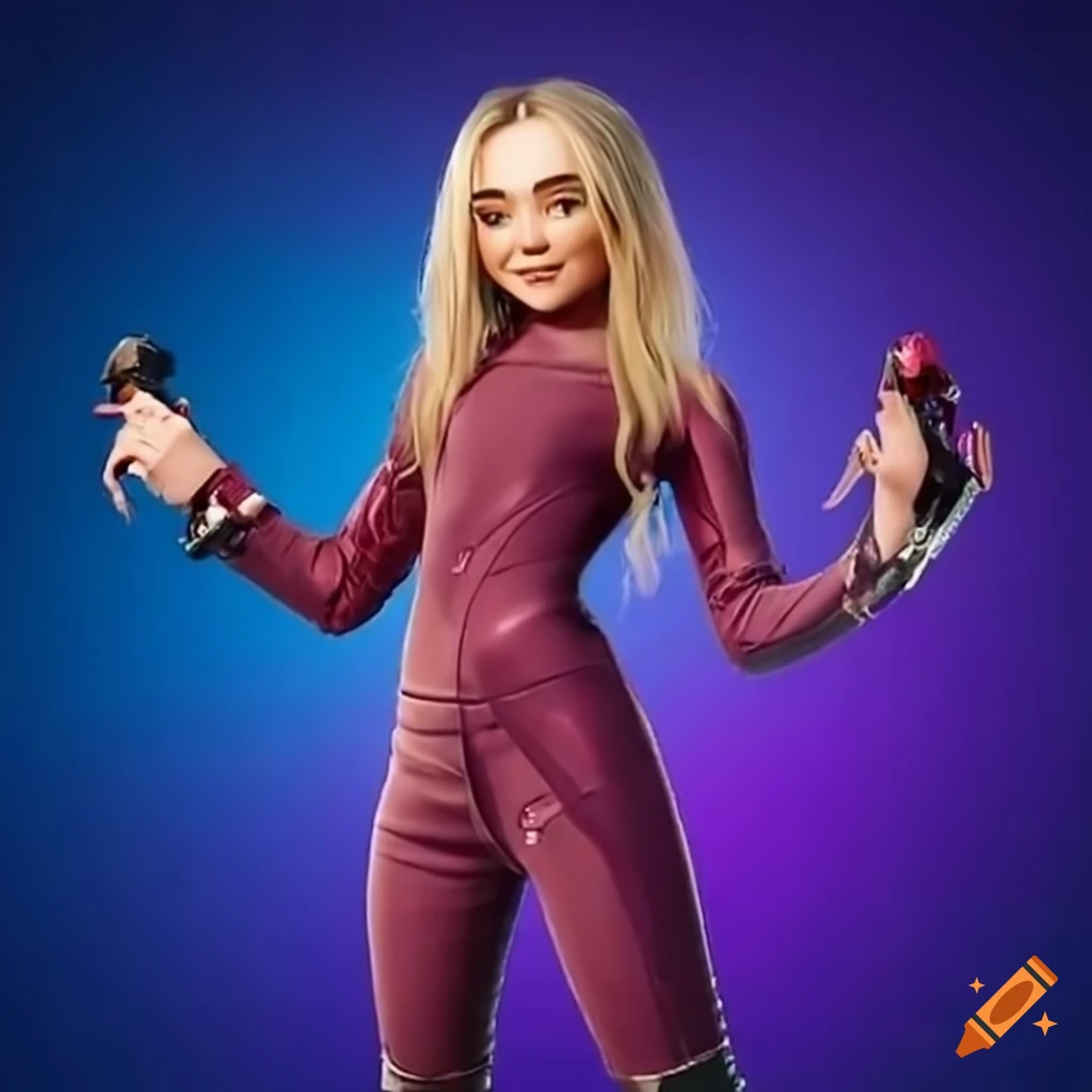 Sabrina Carpenter with Fortnite characters on Craiyon