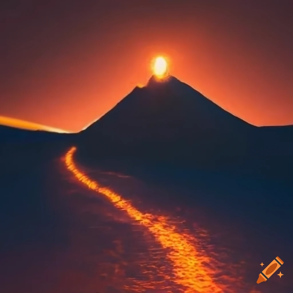 Landscape with orange lights at night