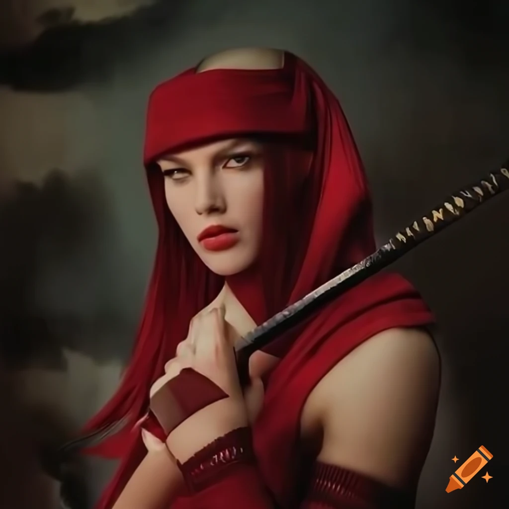 Alexandra botez in elektra assassin style with sword