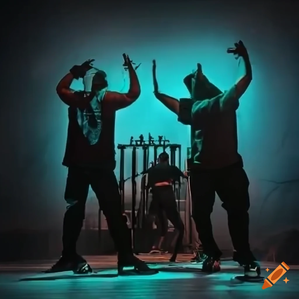 Image of a rap battle with a hyped crowd on Craiyon