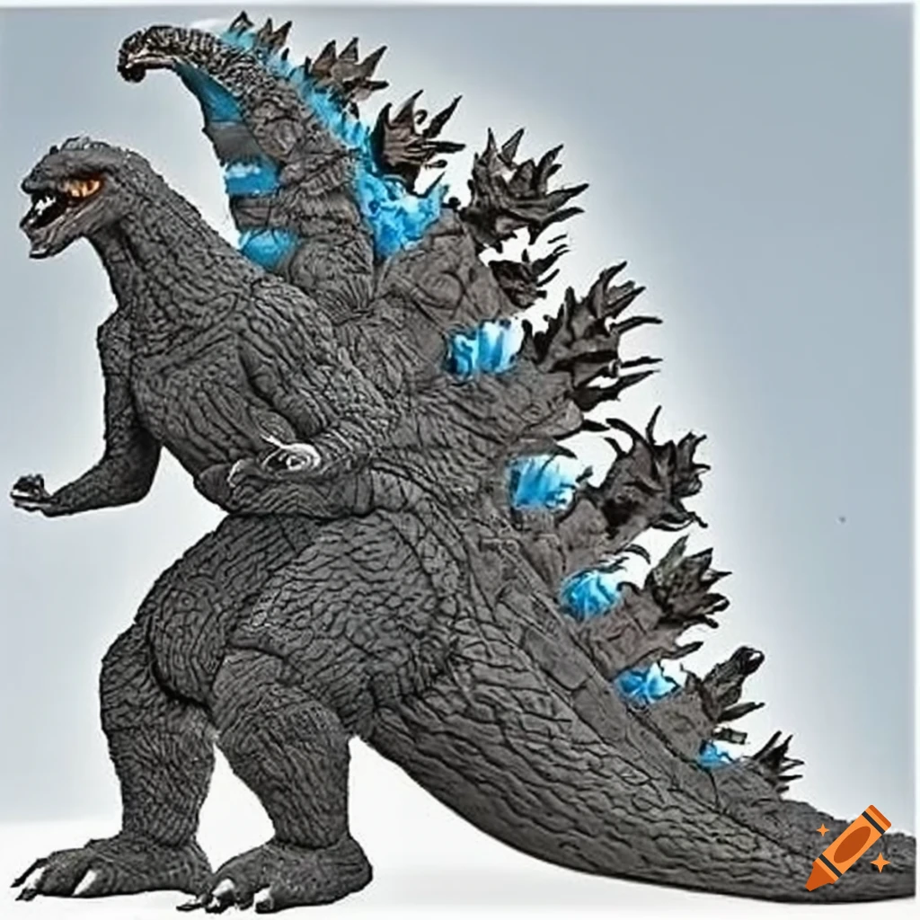 Illustration of godzilla climbing a ladder