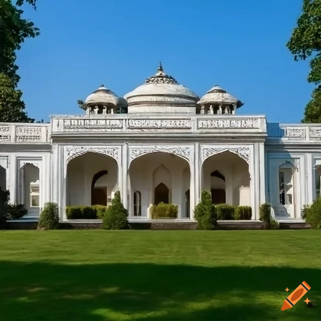 Frontal view of mughal mahal white house whitemarsh lynnewood