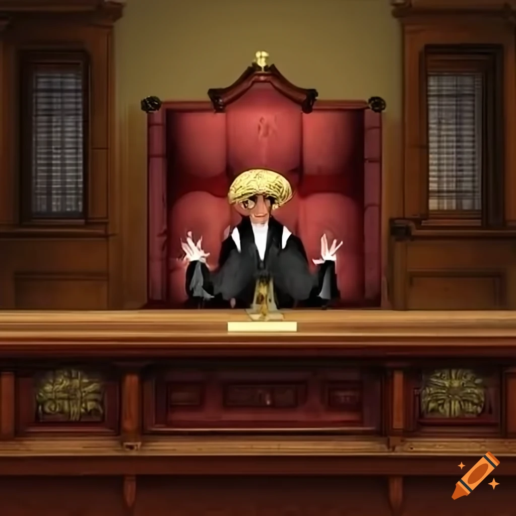 2d artwork of a tribunal scene on Craiyon