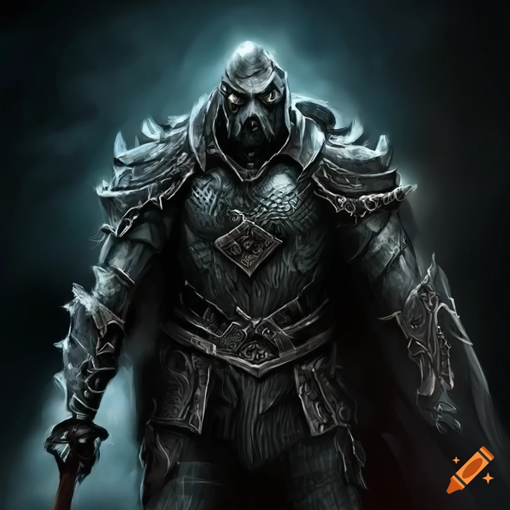 Image of a dark fantasy soldier on Craiyon