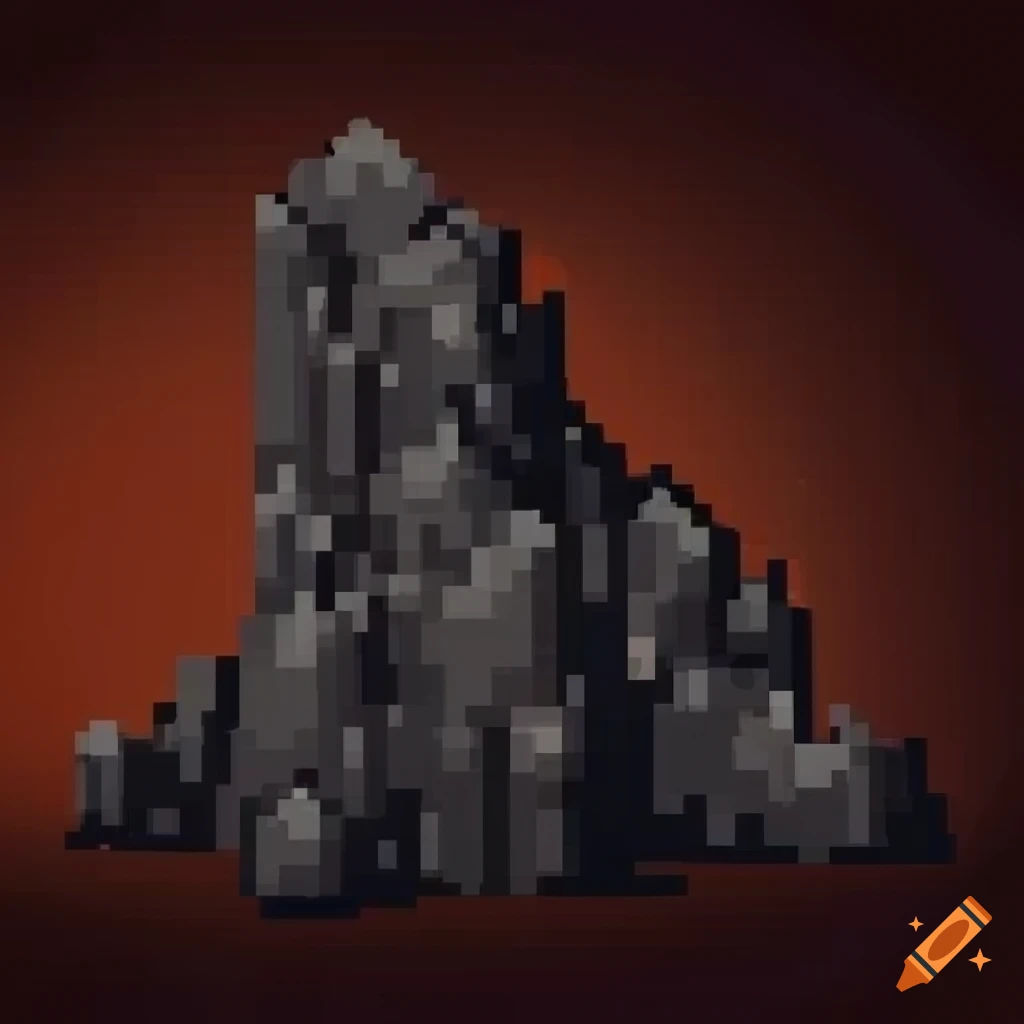 Pixel art of meteorite pillars on Craiyon