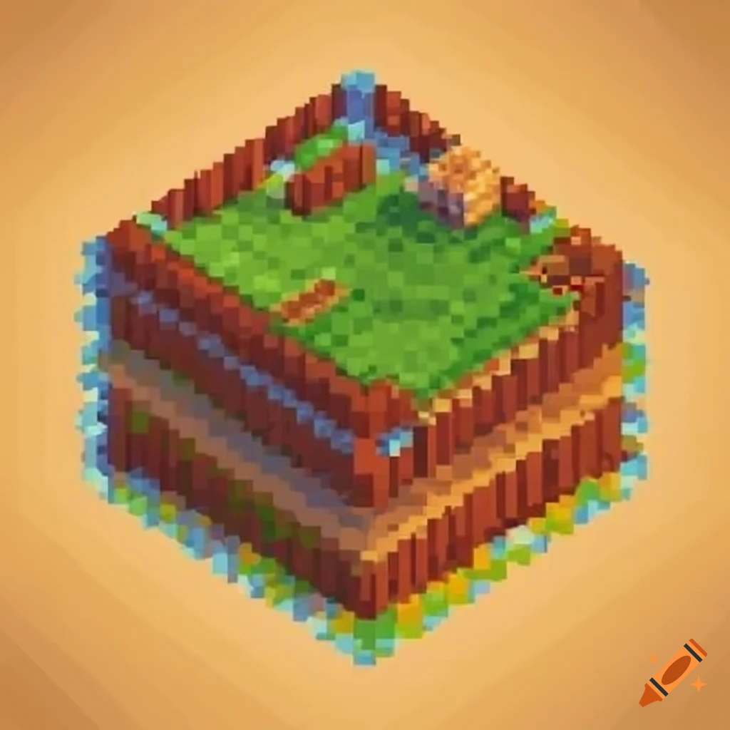 Hexagon-shaped tileable wheat farm in pixel art on Craiyon