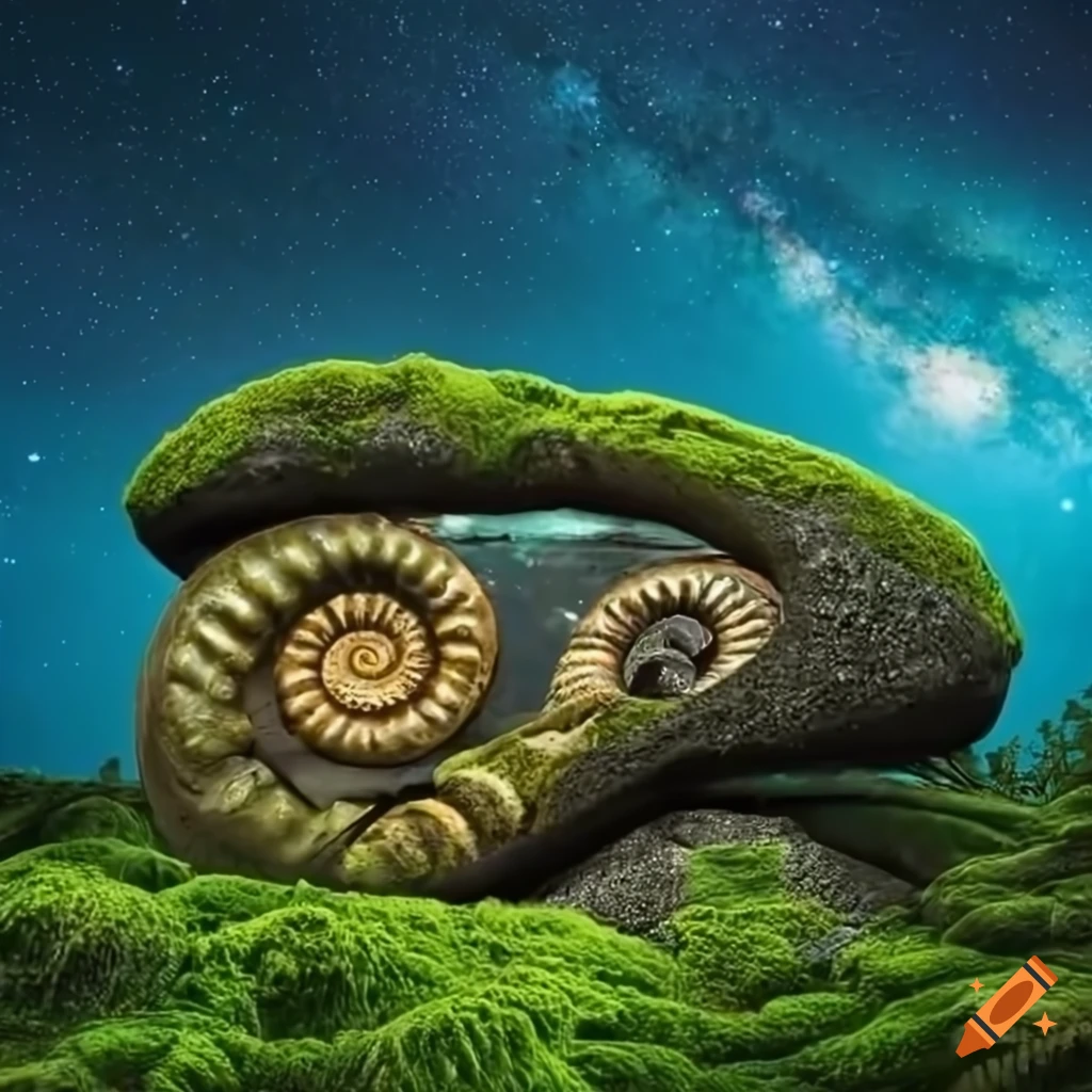 Hyperrealistic glass building shaped like an ammonite on Craiyon