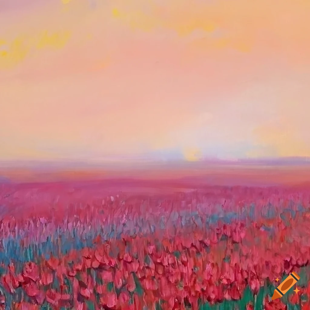 Field of colorful flowers painting on Craiyon