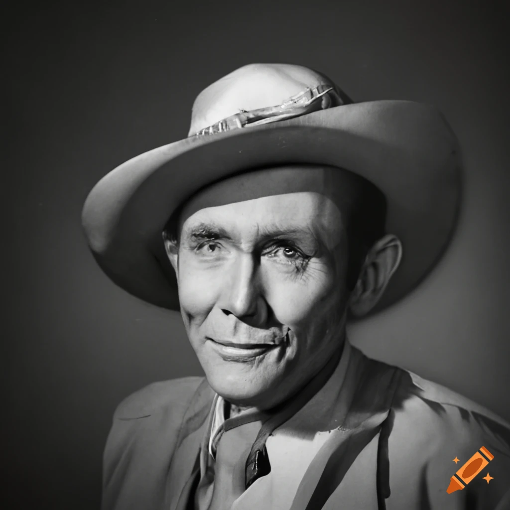 Portrait of musician hank williams on Craiyon