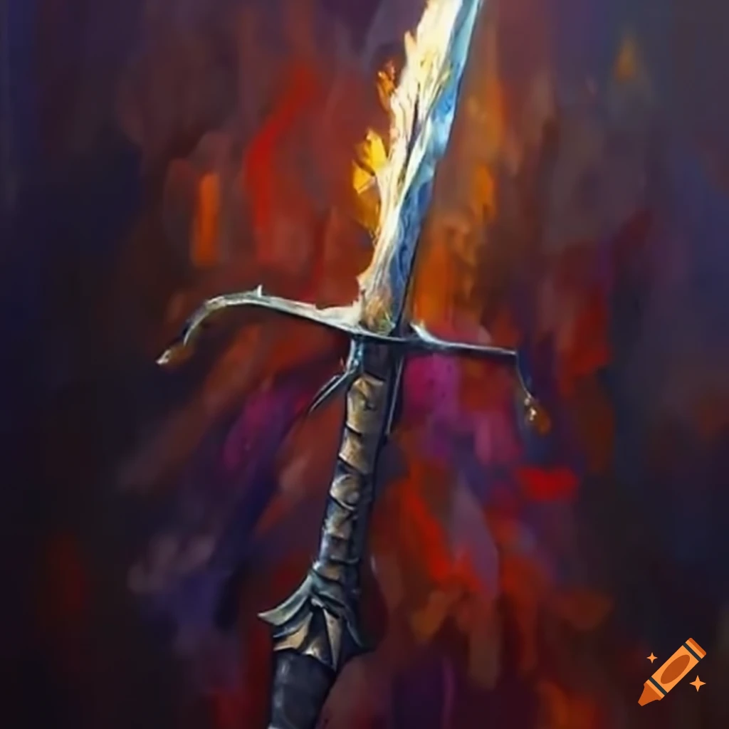 Image of a powerful magic longsword on Craiyon