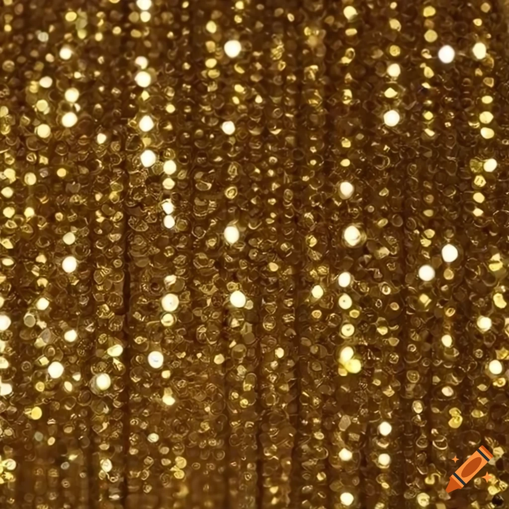 Close-up of golden sequins on Craiyon