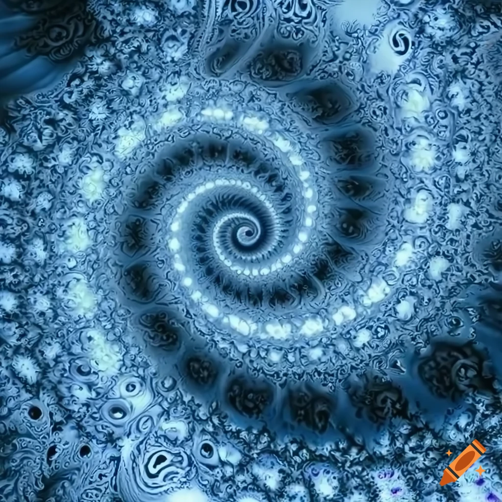 Blue and white fractal art
