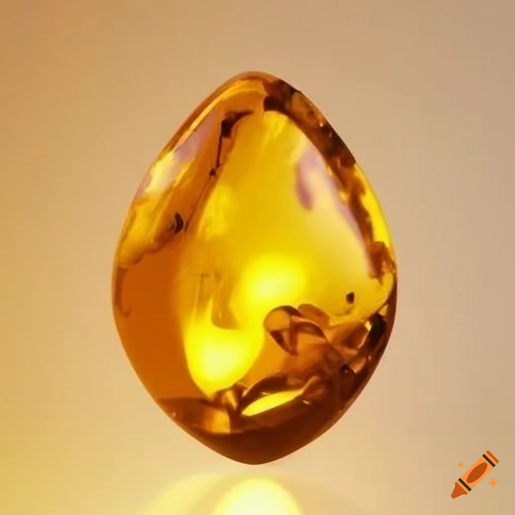 Transparent amber gemstone with impurities inside on Craiyon