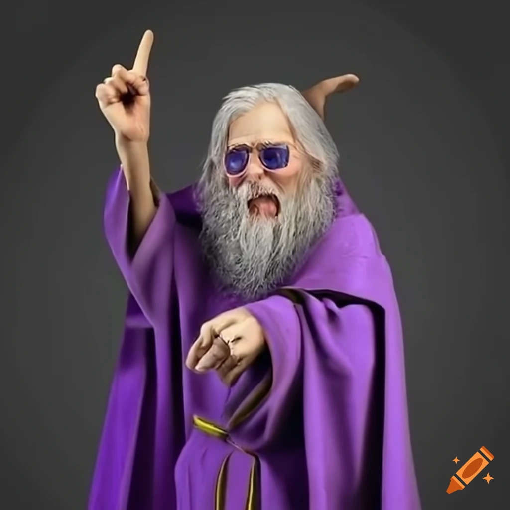 Retro comic book style drawing of a threatening older wizard with a ...