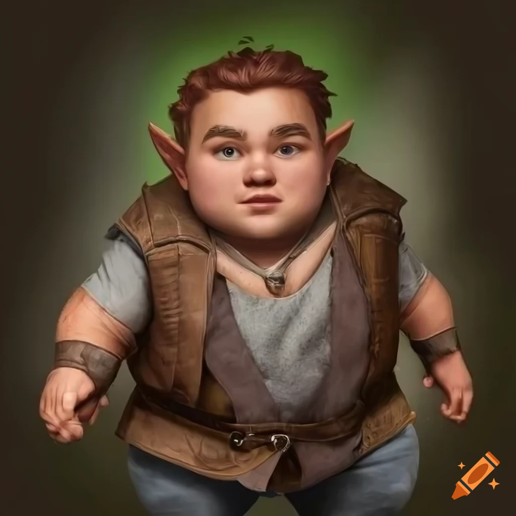 Portrait of a chubby forest gnome wizard on Craiyon