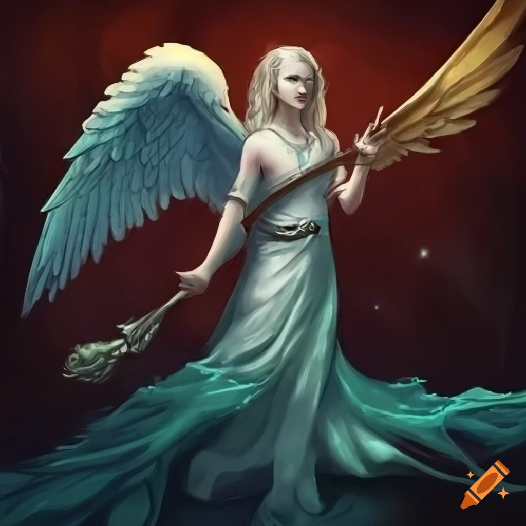 Artistic depiction of a masked angel with paper wings on Craiyon