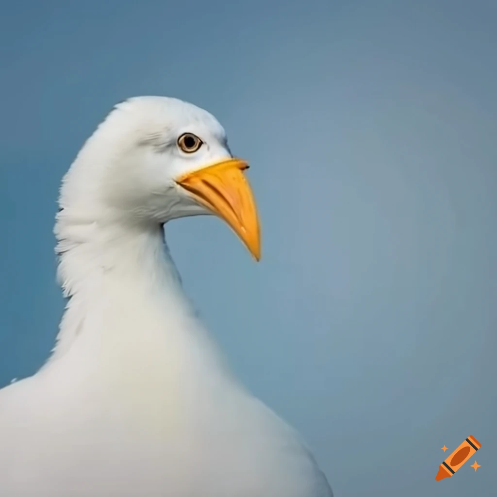 Arctic bird standing next to a person on Craiyon
