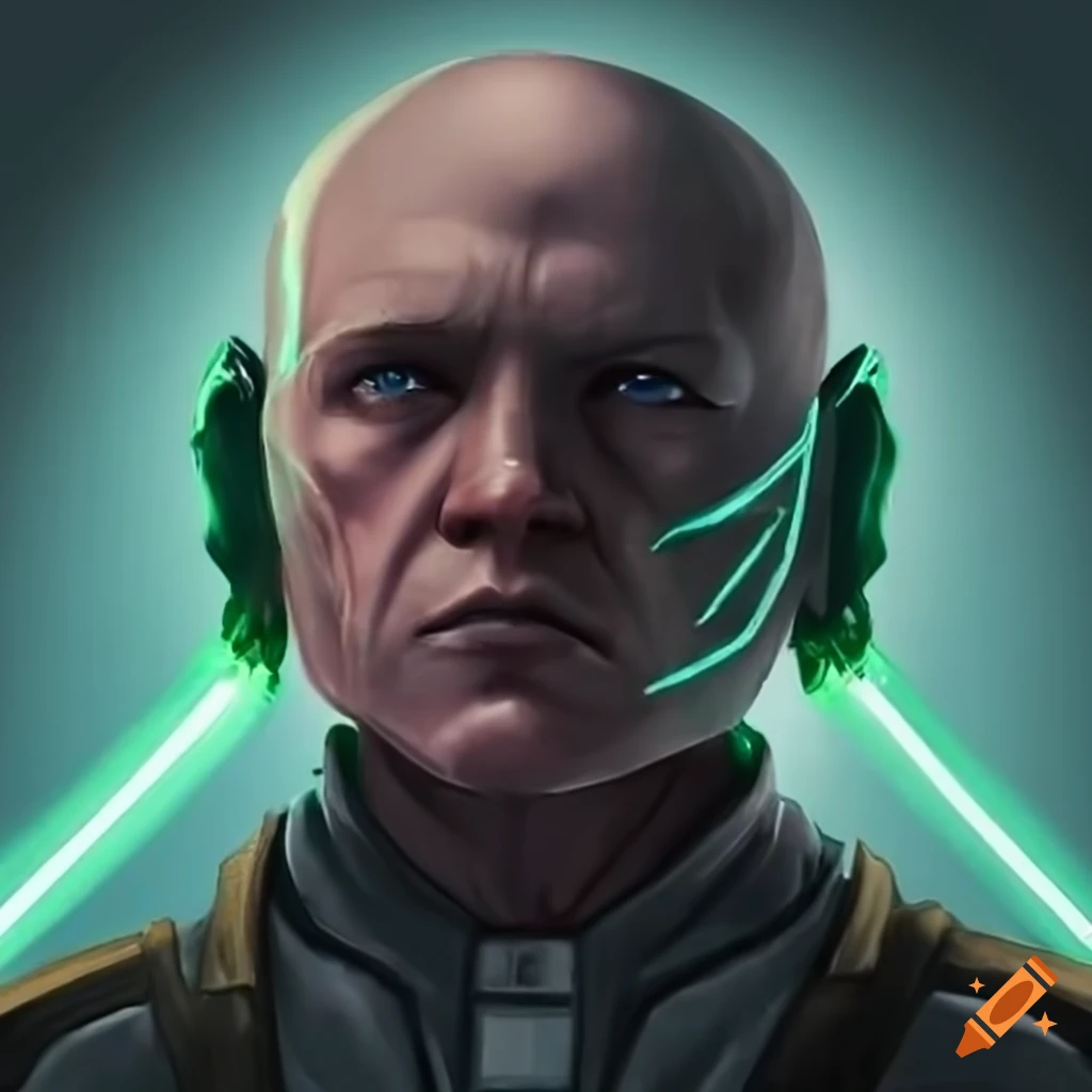 Image of a corellian jedi pilot in black and gunmetal grey robes on Craiyon