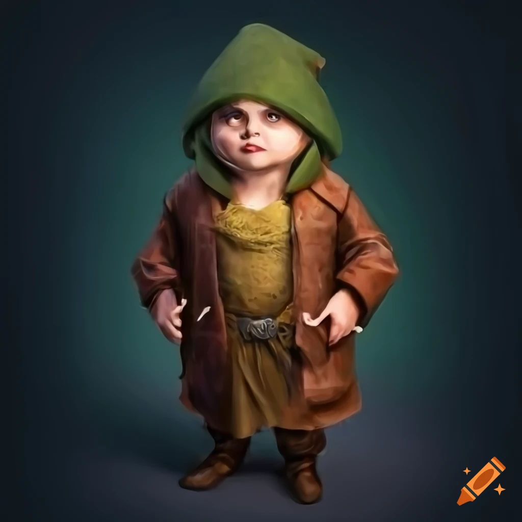 Portrait of a young adult gnome wizard