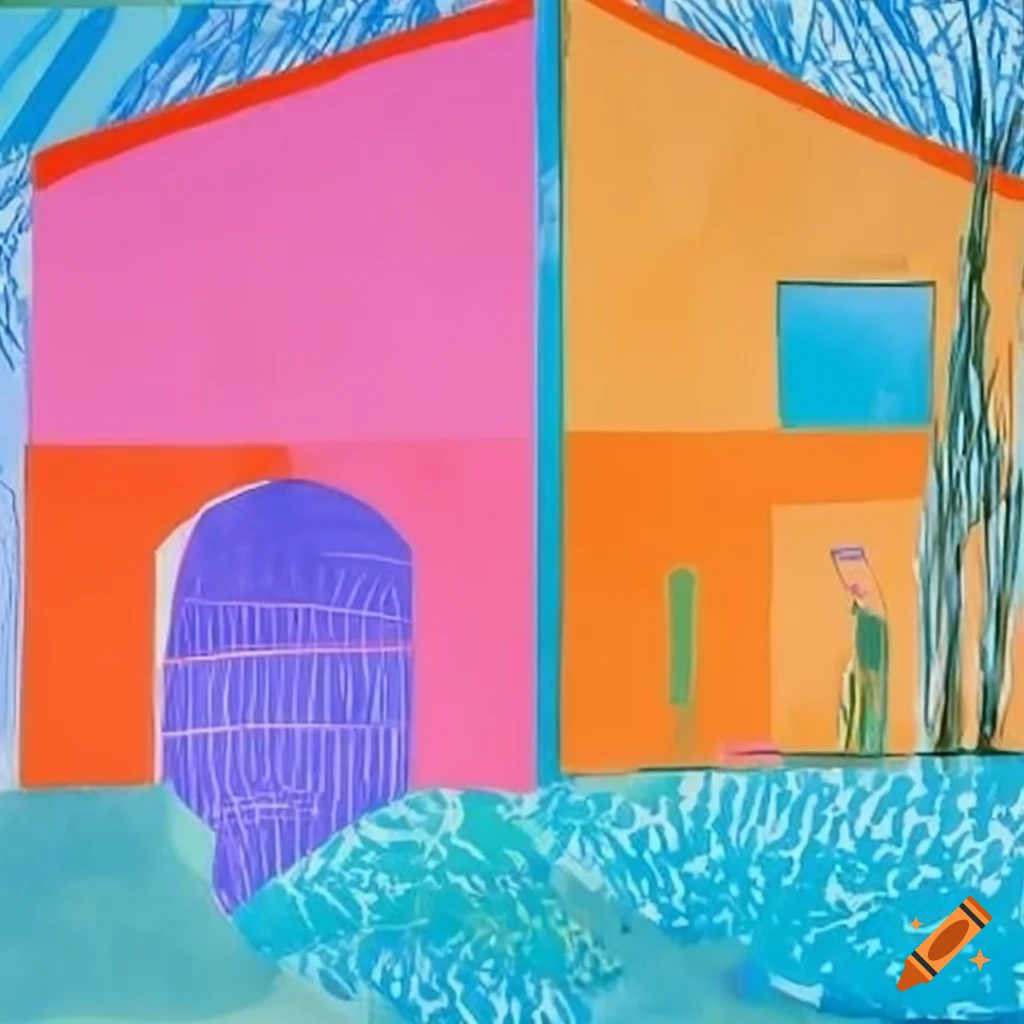 Special-shaped spatial structure inspired by david hockney