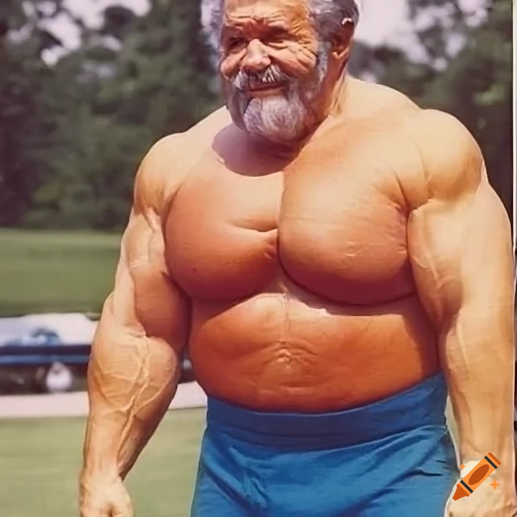 Retro Photo Of A Strong Muscular Grandpa On Craiyon