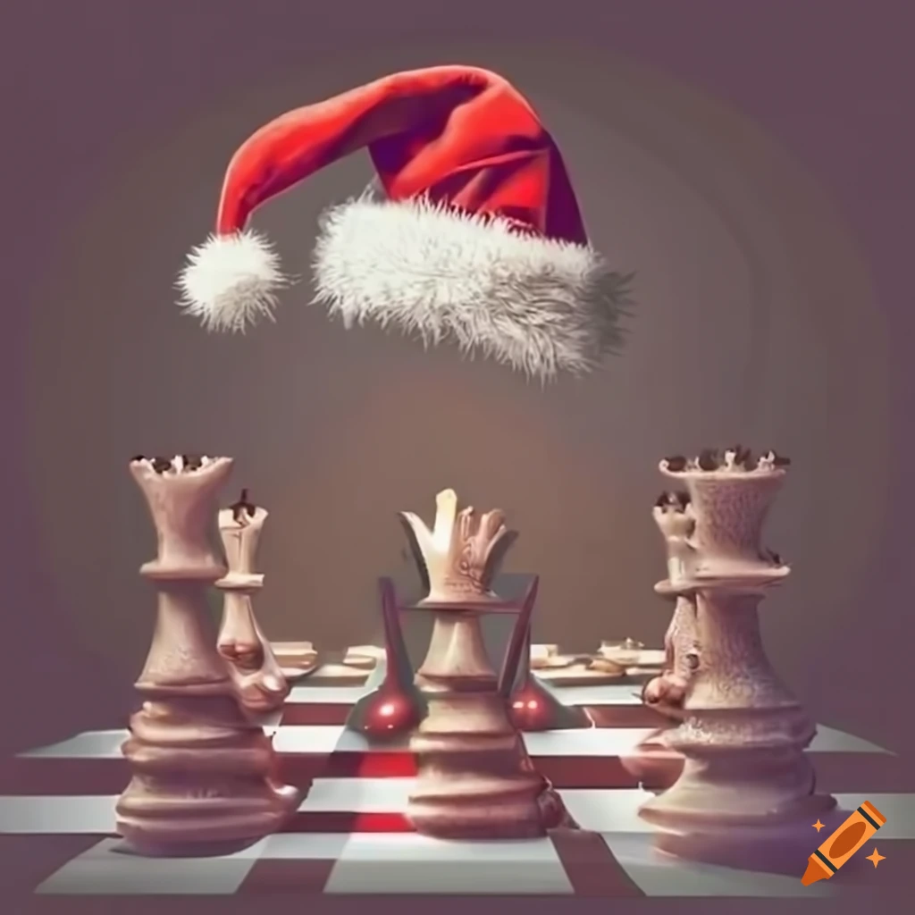 Christmas reindeer playing chess on Craiyon