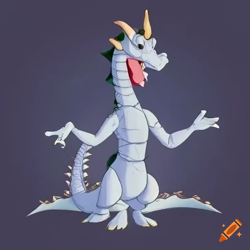 White dragon shrugging in a dragon's den