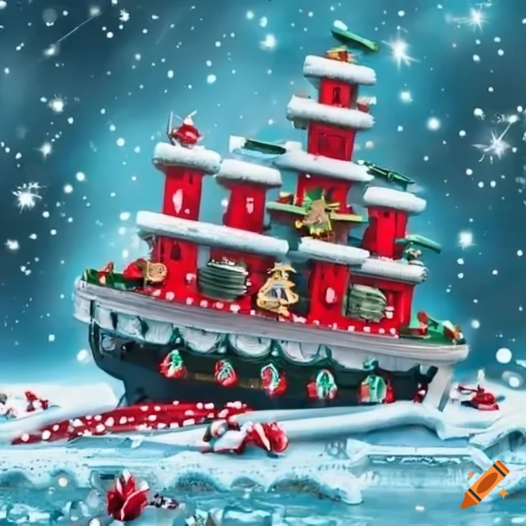 Christmas-themed battleship game on Craiyon