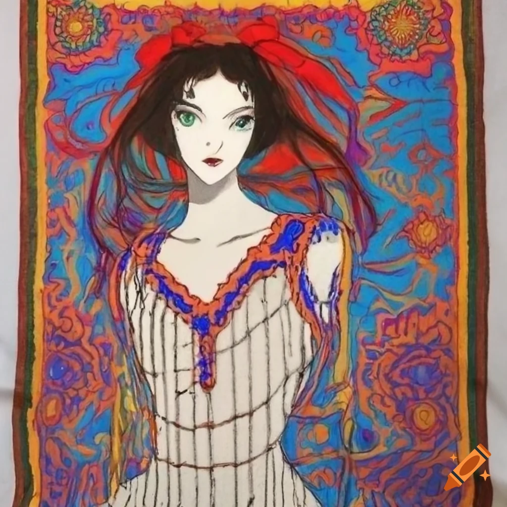 Portrait of YOSHITAKA AMANO anime e.sotoko fashion drawing on Craiyon