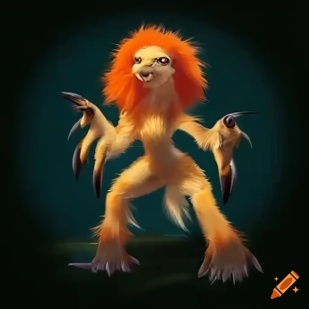 Image of a plump orange monster with floppy ears on Craiyon