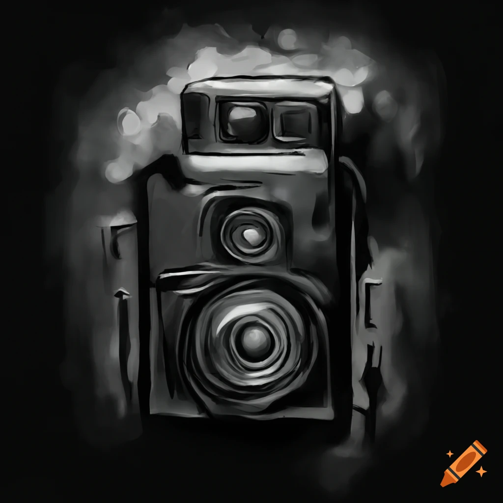 Abstract drawing of a police body camera on Craiyon