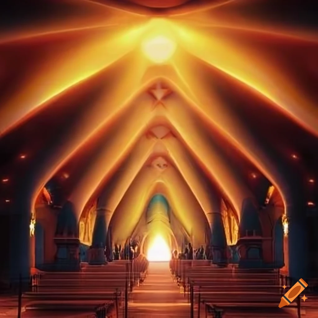 Sacred glow illuminating a historic place of worship on Craiyon