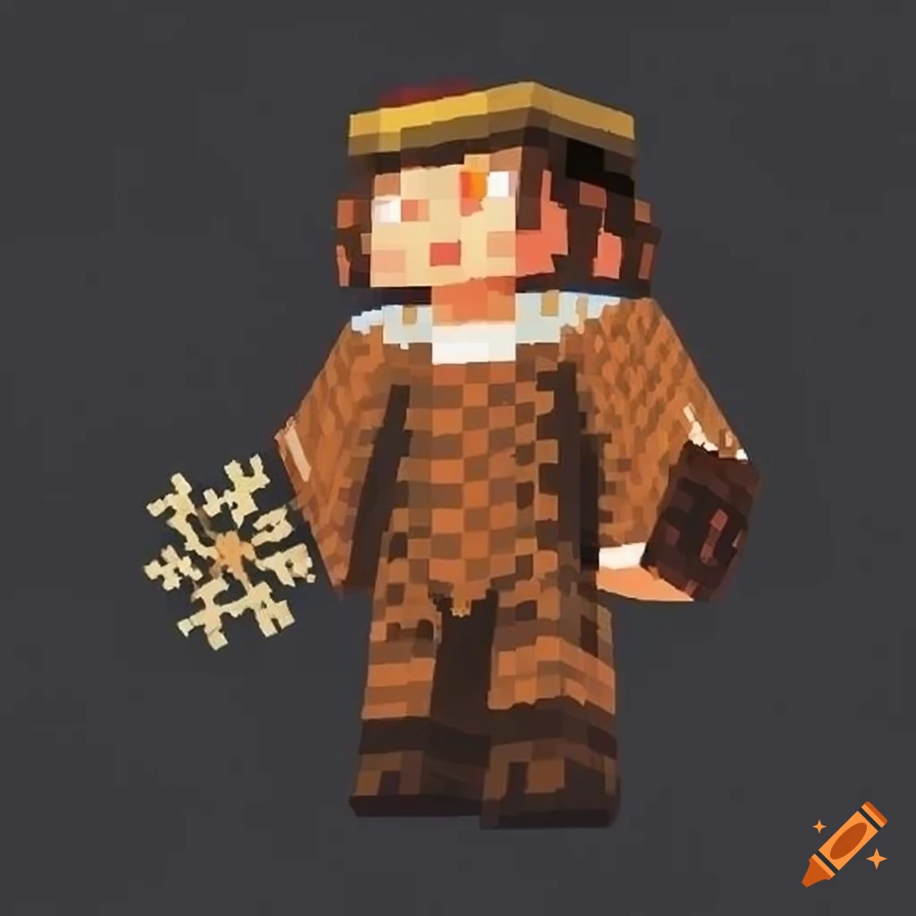 Minecraft skin with a snowflake in rembrandt style on Craiyon