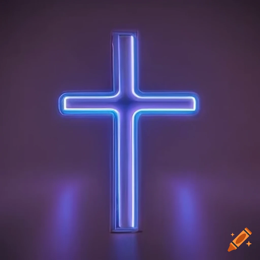 Neon cross symbol