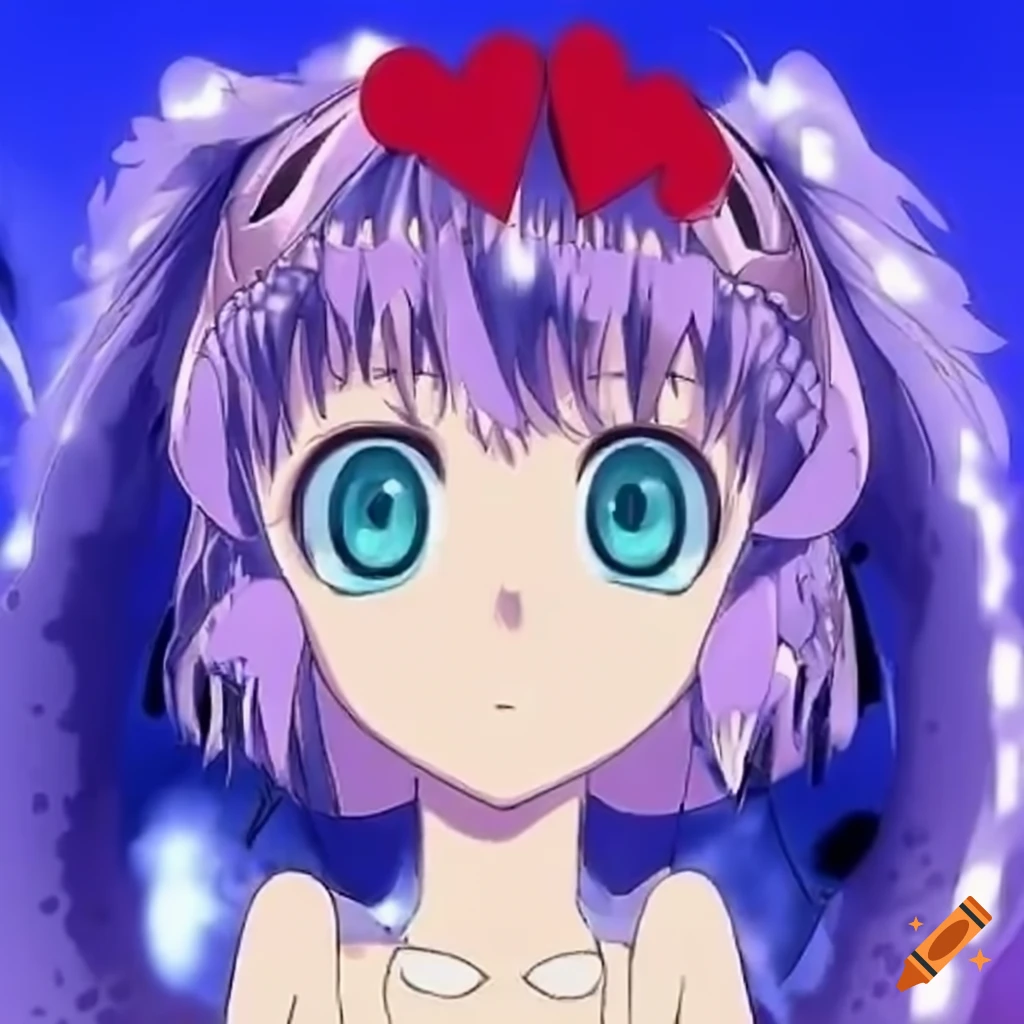 3d anime heart with a shiny effect
