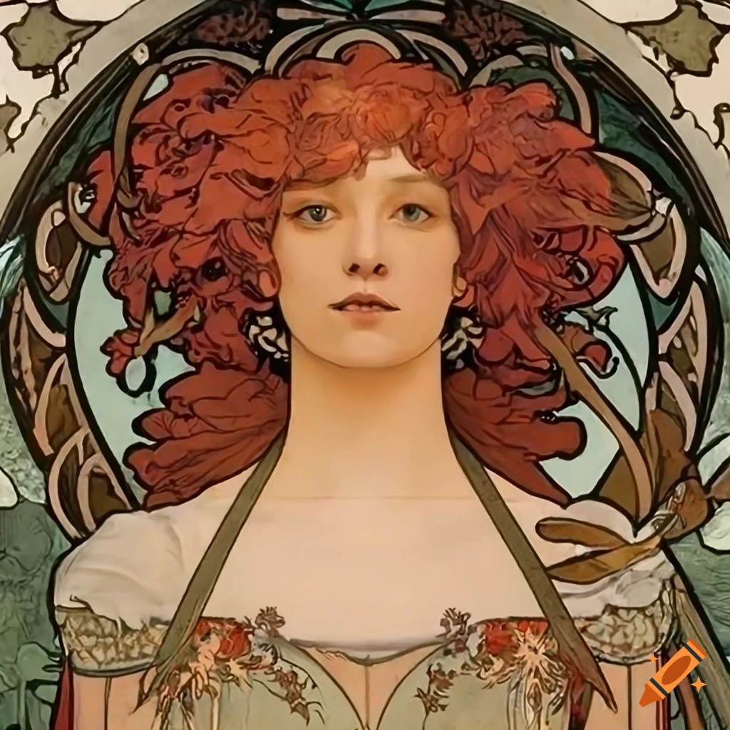 Painting of las hurdes by alphonse mucha on Craiyon