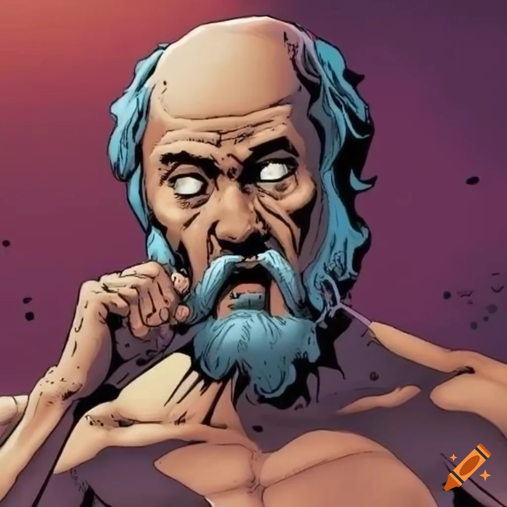 Comic Book Portrayal Of Socrates On Craiyon
