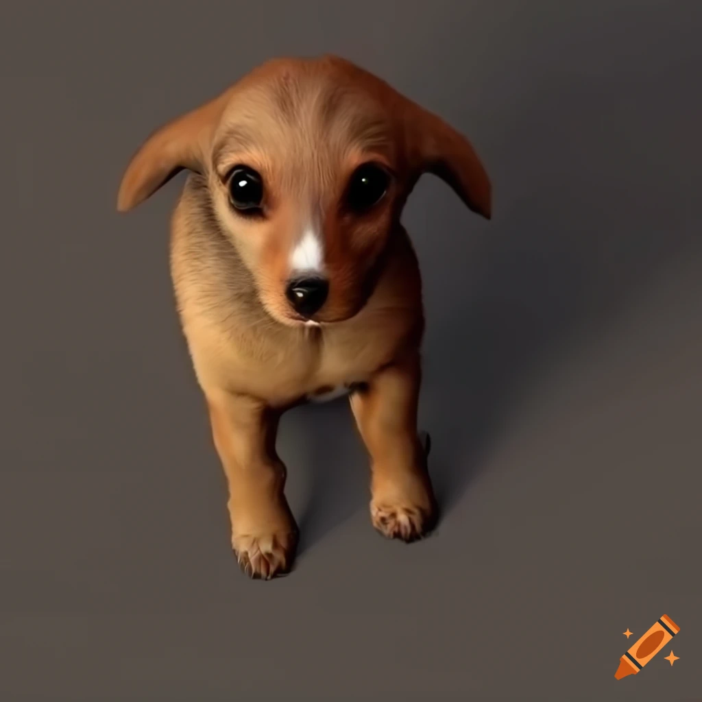 Realistic 3d render of a cute puppy on Craiyon