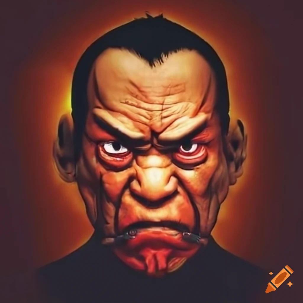 Portrait of an angry Chinese person on Craiyon