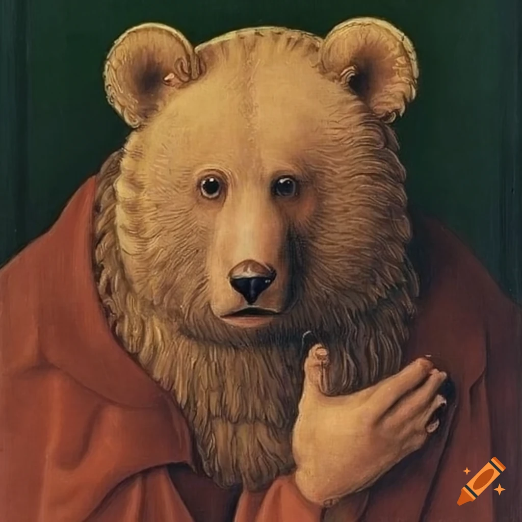 Beaver god with blue eyes inspired by 'the ugly duchess' drinking water ...
