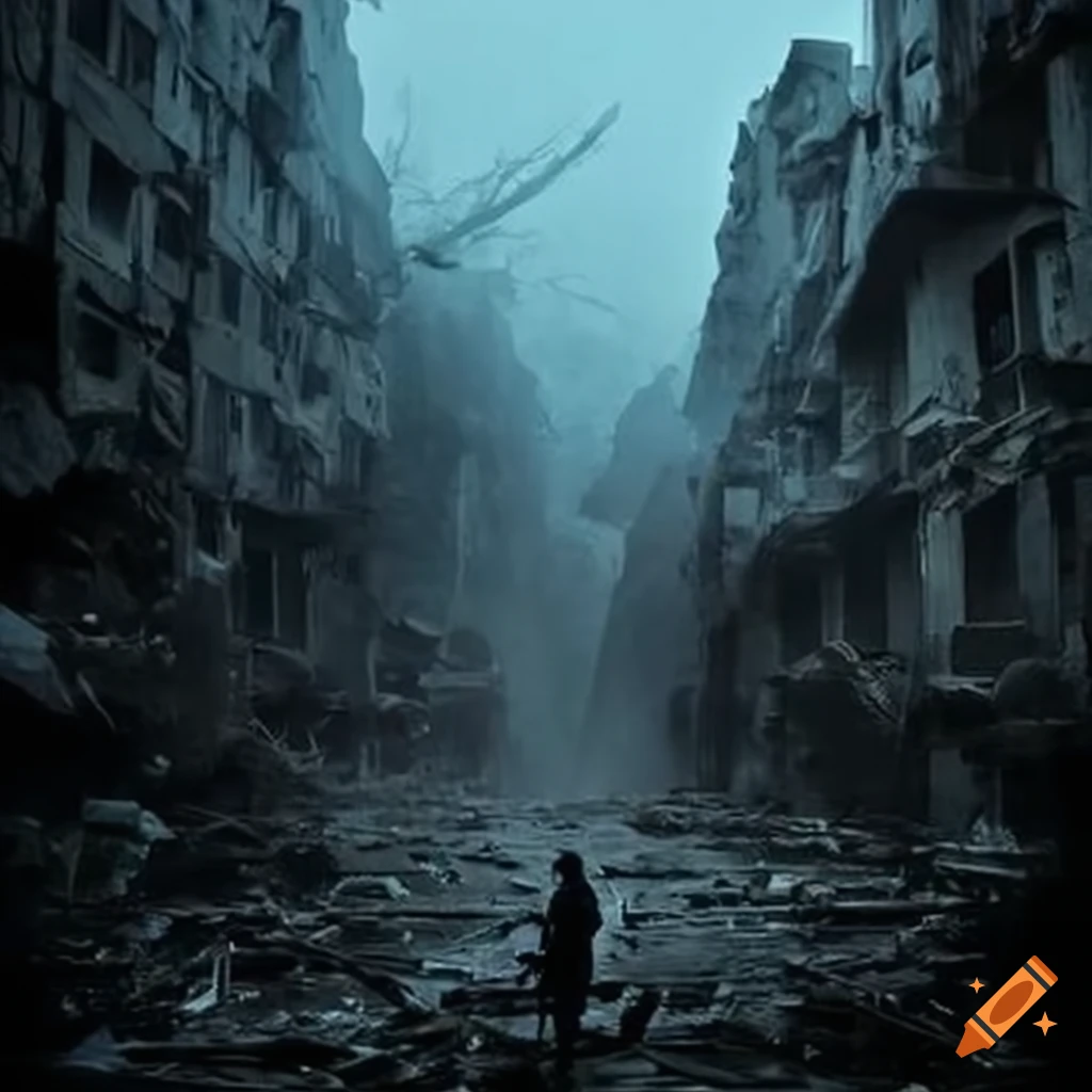 Image depicting the aftermath of a global conflict on Craiyon